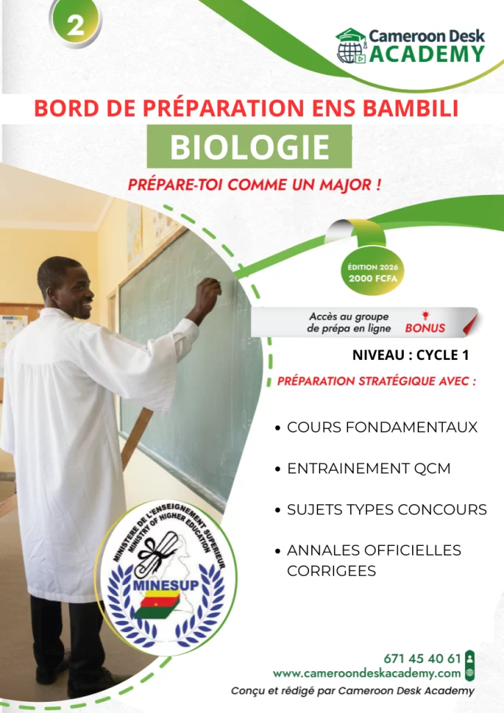 Bords de prépa concours ENS/ENSET Cameroun - Cameroon Desk Academy